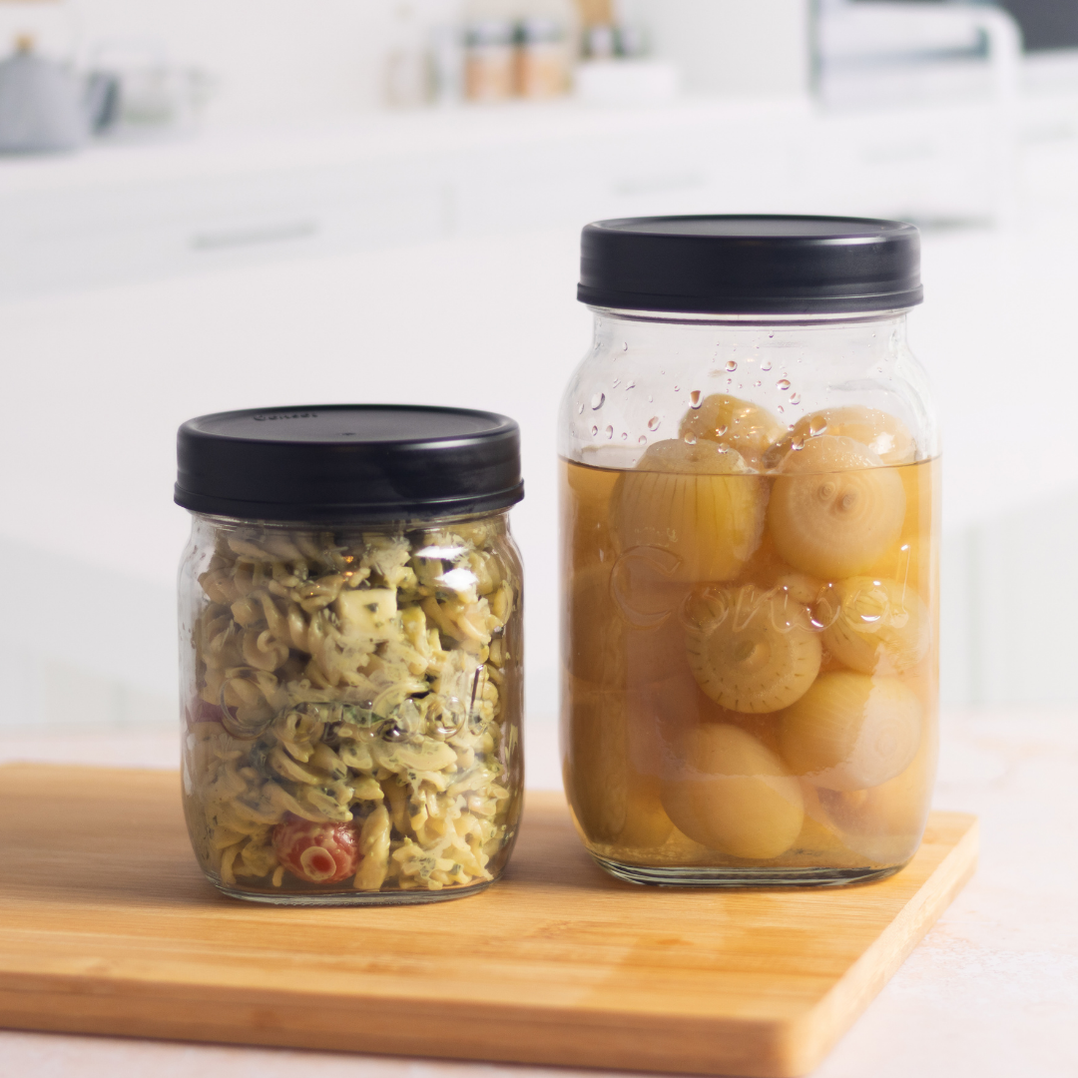Consol Glass Preserve Jar 1000ml (1L) with Black Lid — The Consol Shop ...