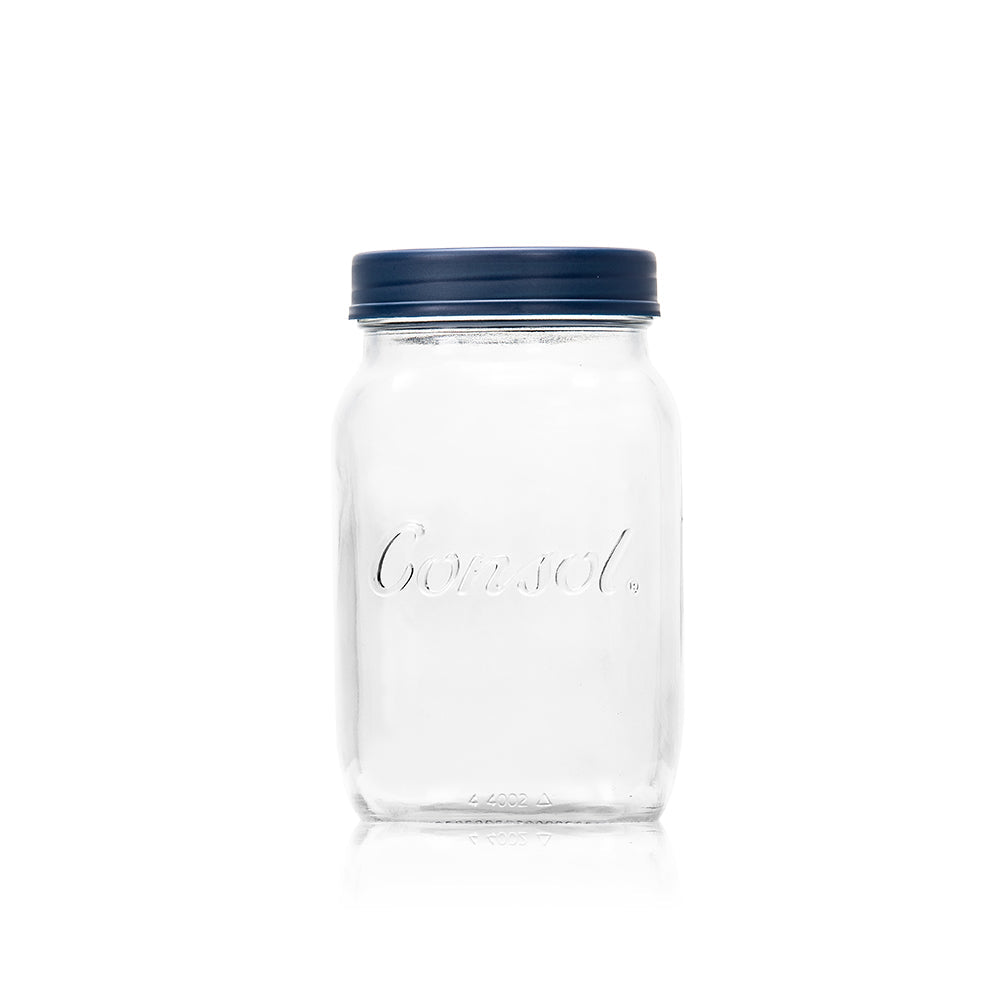 Consol Glass Preserve Jar 1000ml (1L) with Coloured Lid — The Consol ...